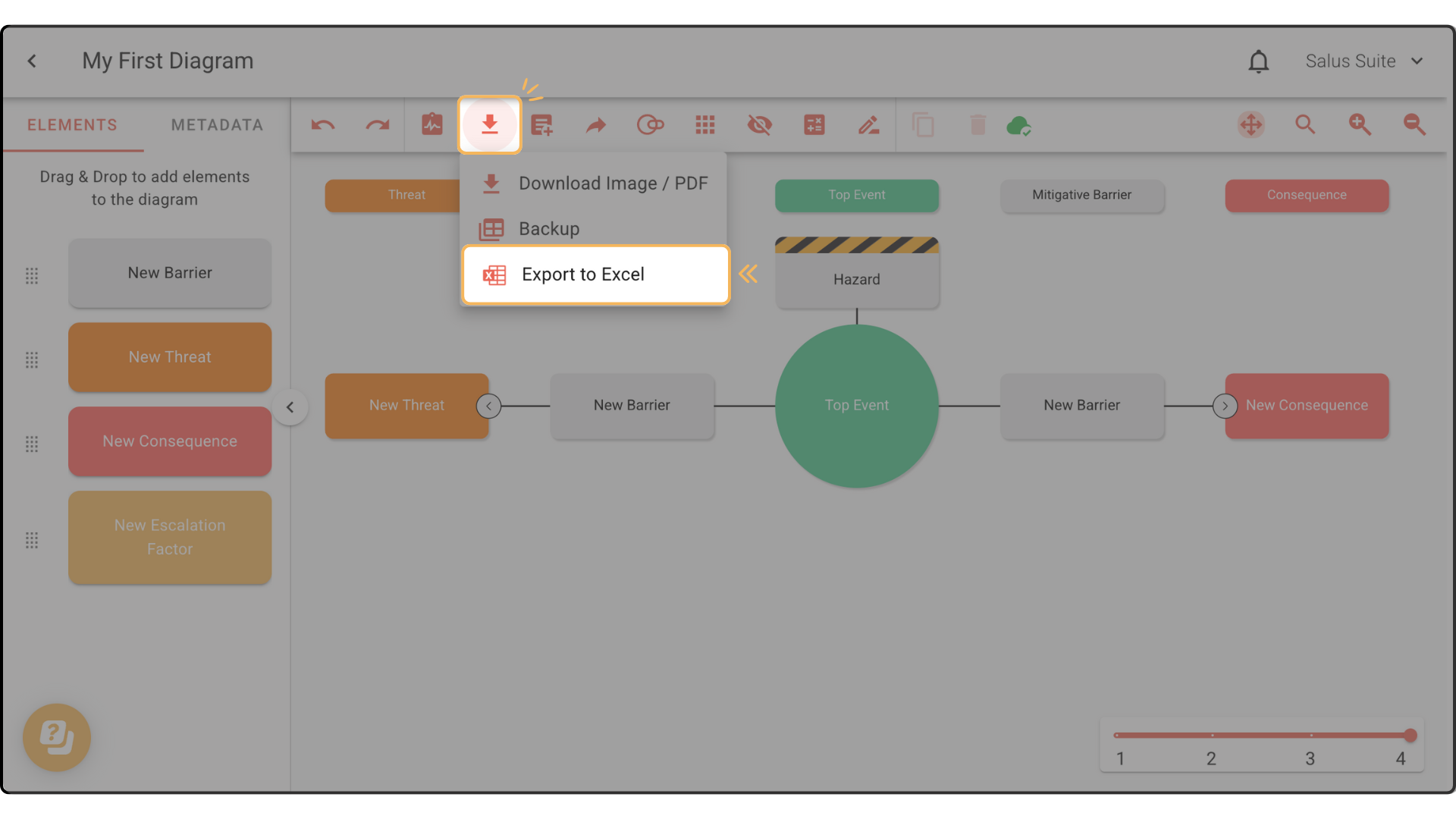 Export diagram as an Excel Report