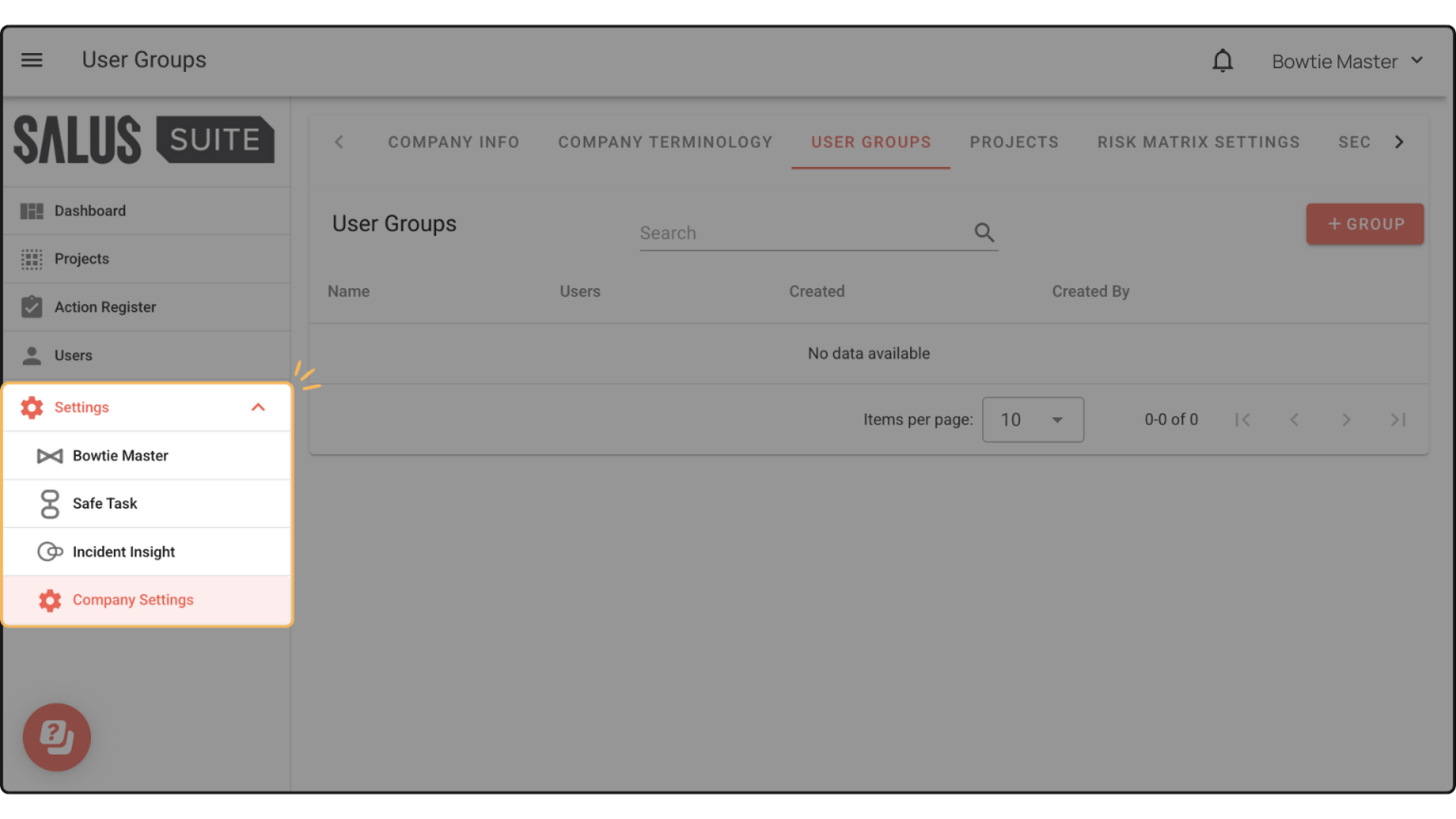 User Groups | Bowtie Master